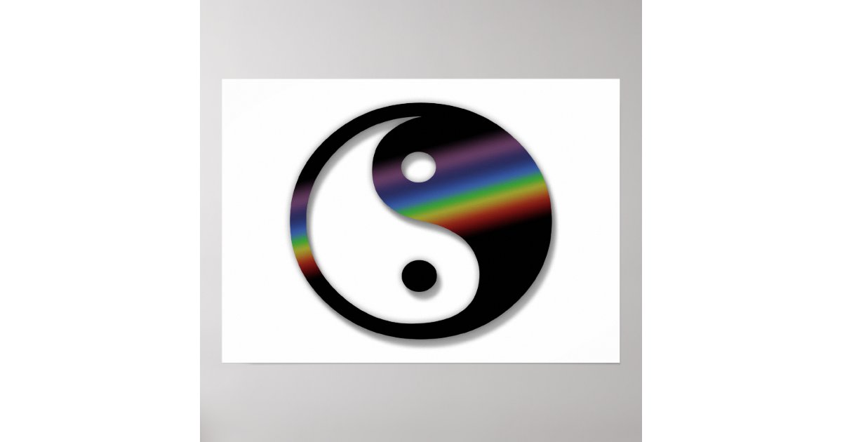 Rainbow Yin Yang Poster | Zazzle