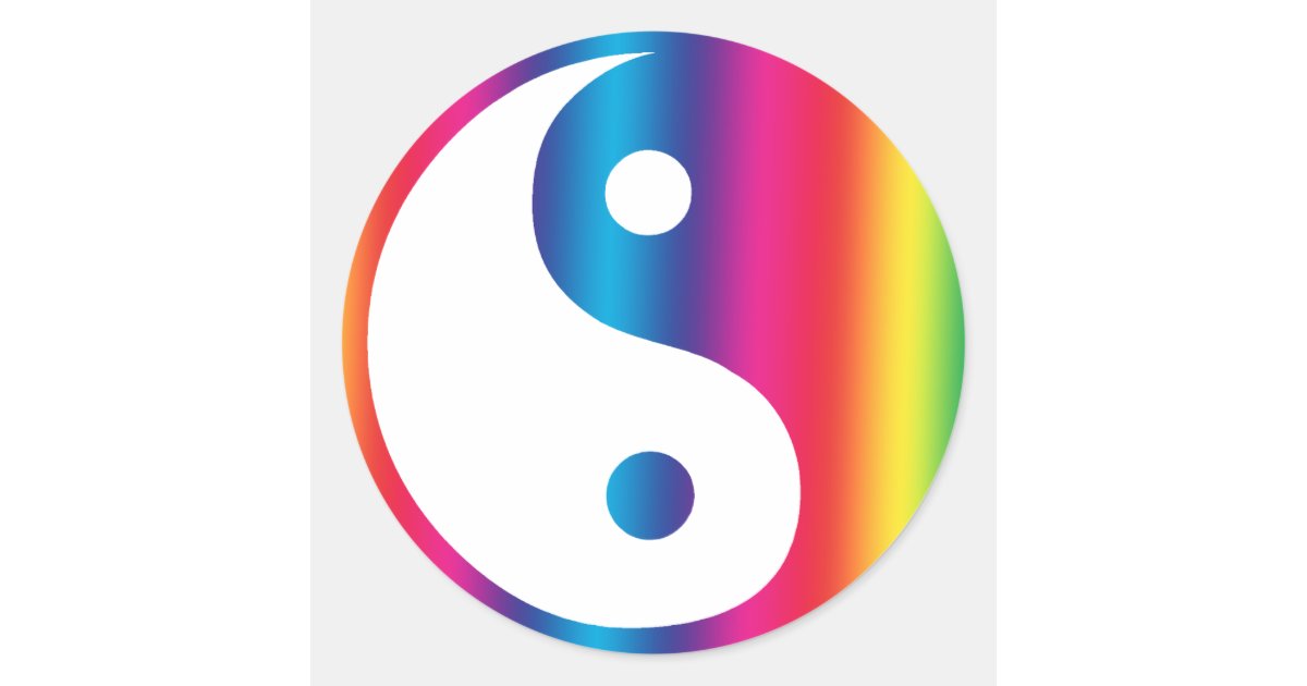 Rainbow Yin Yang Stickers | Zazzle