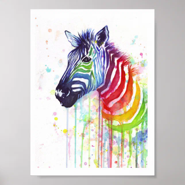 Rainbow Zebra Poster | Zazzle