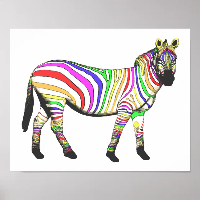 Rainbow Zebra Poster | Zazzle