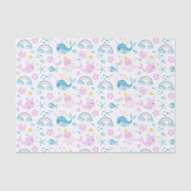 Rainbows And Sea Baby Creatures Tissue Paper | Zazzle