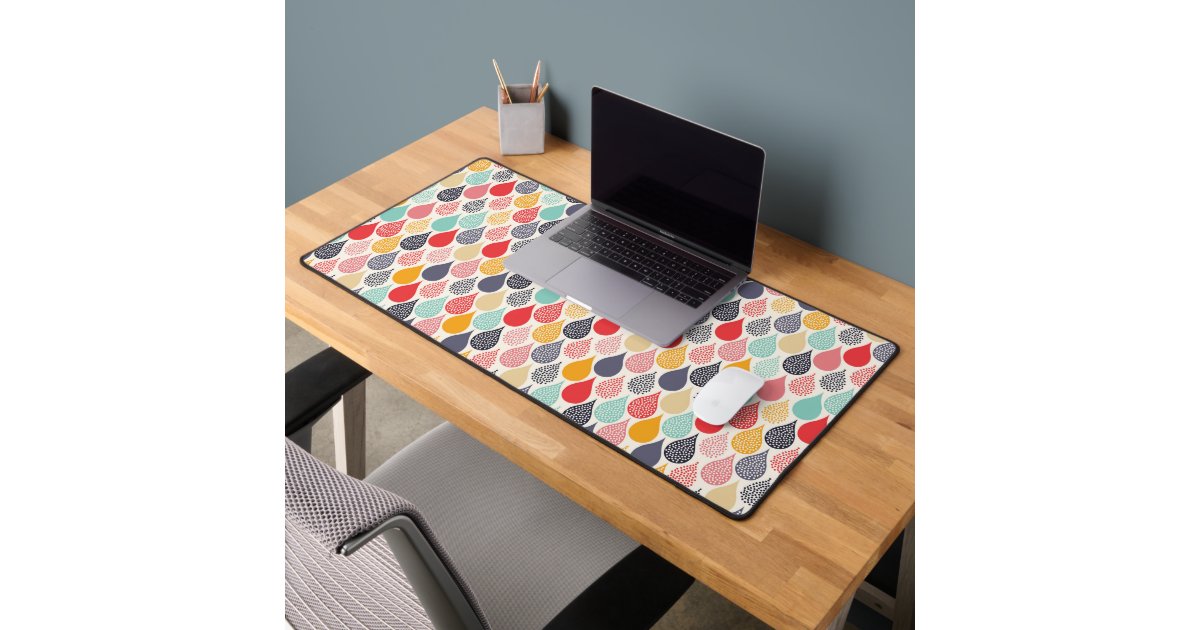 Raindrop Pop Art Dot Pattern Desk Mat | Zazzle