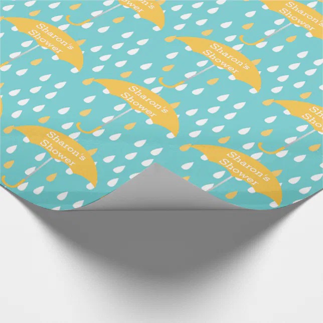 Raindrops Custom Shower Wrapping Paper | Zazzle