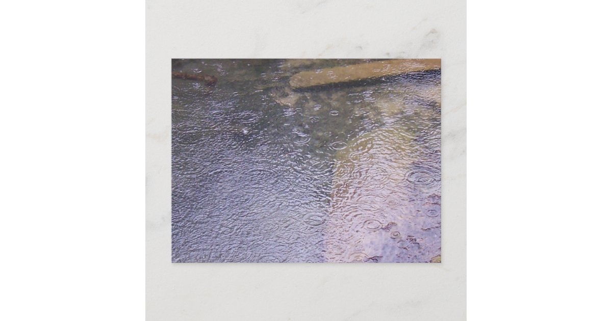 Raindrops in a Puddle Postcard | Zazzle