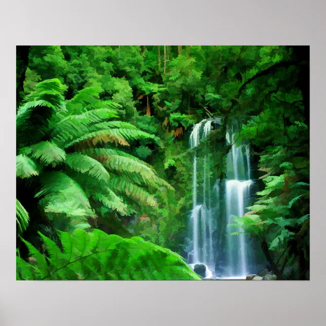 Rainforest & Waterfalls Poster | Zazzle