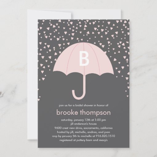 Raining Love Bridal Shower Invitation (Pink) | Zazzle