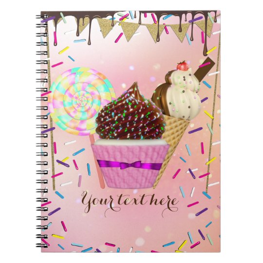Raining Sprinkles Candy Land Sweets Notebook | Zazzle.com