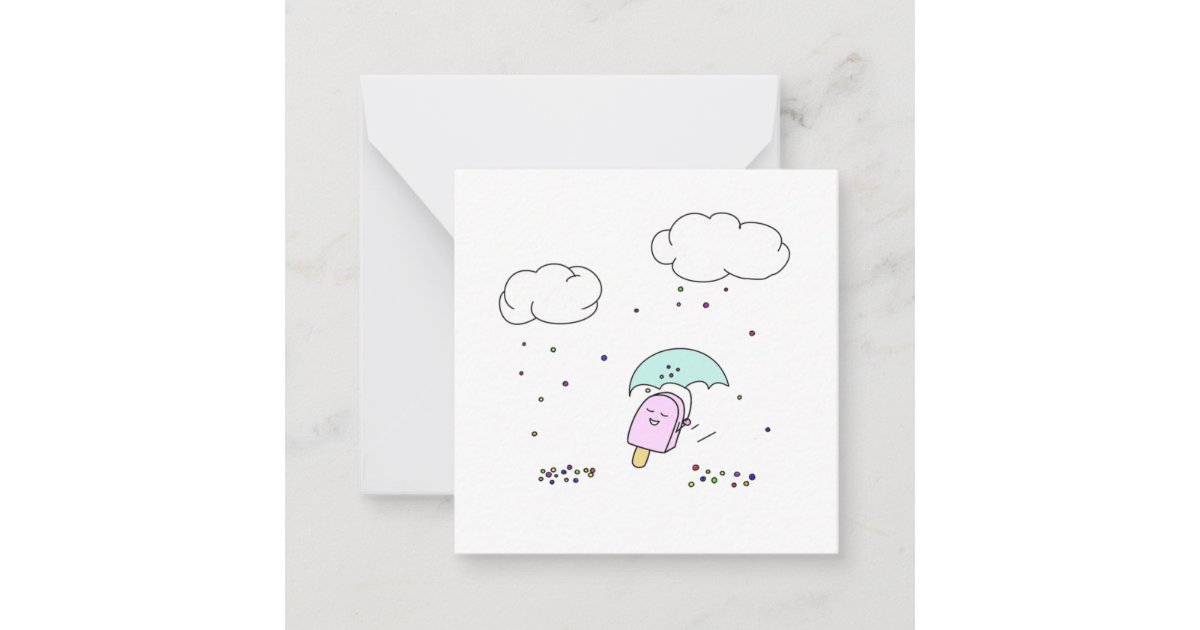 Raining Sprinkles Flat Note Card | Zazzle