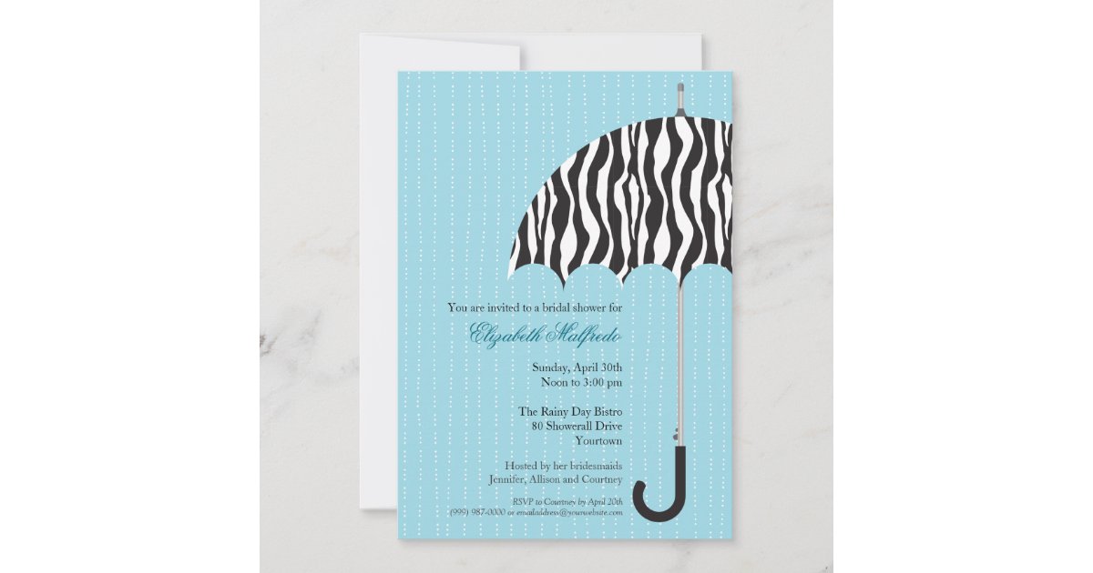 Rainy Day Bridal Shower Invitation | Zazzle