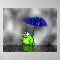 Rainy Day Frog Print | Zazzle