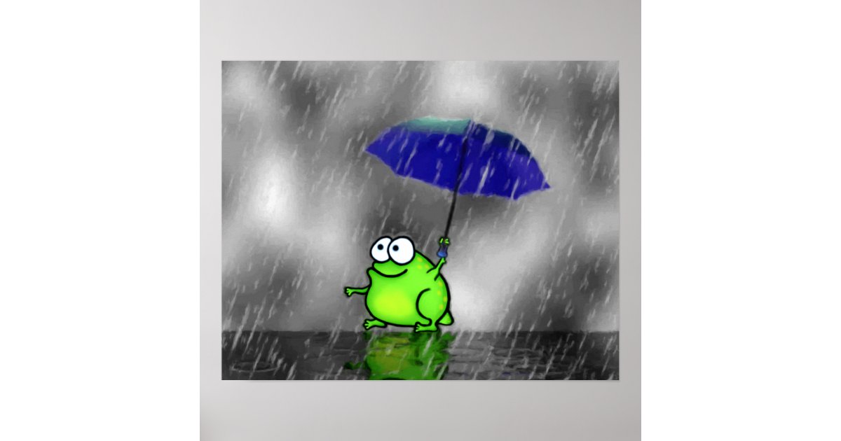 Rainy Day Frog Print | Zazzle