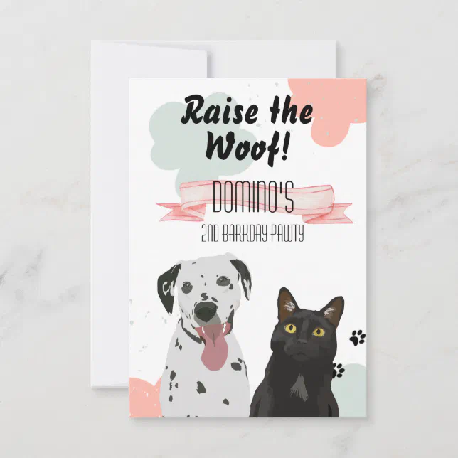 Raise the Woof Dog Birthday Party Invitation | Zazzle