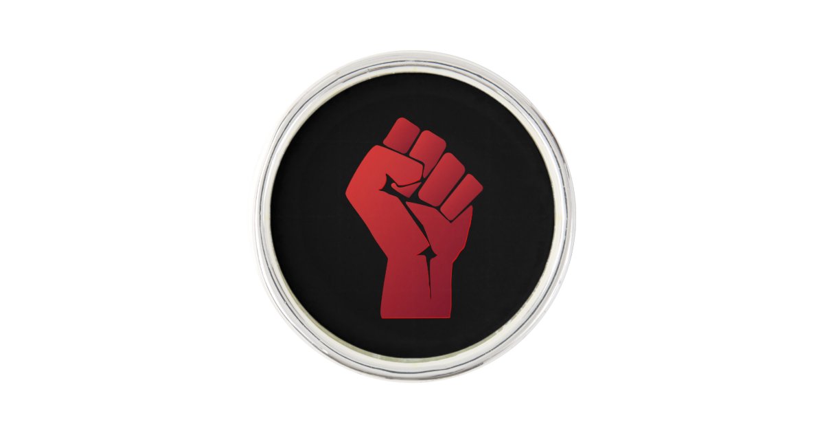 Raised Red Gradient Fist Lapel Pin | Zazzle