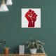 Raised Red Gradient Fist Poster | Zazzle