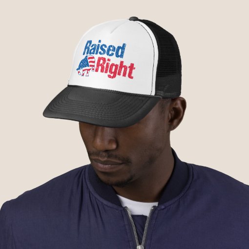 Raised Right - Republican Trucker Hat | Zazzle