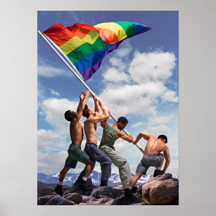 Raising the Rainbow Flag Poster | Zazzle.com