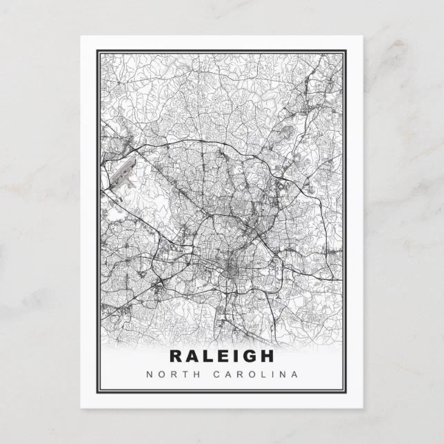 Raleigh Map Postcard | Zazzle