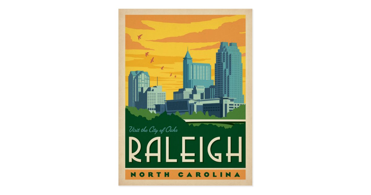 Raleigh, North Carolina | City of Oaks Postcard | Zazzle.com