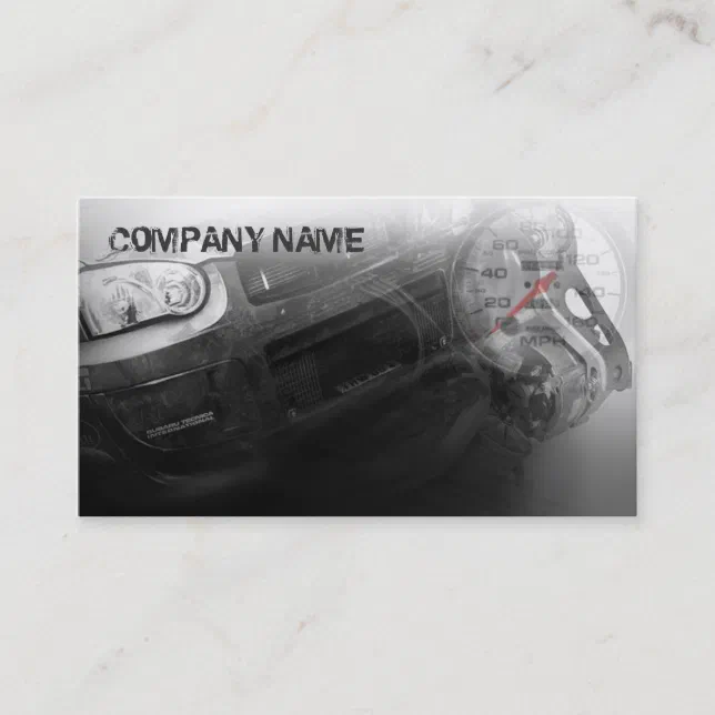 rally car face in front business card | Zazzle