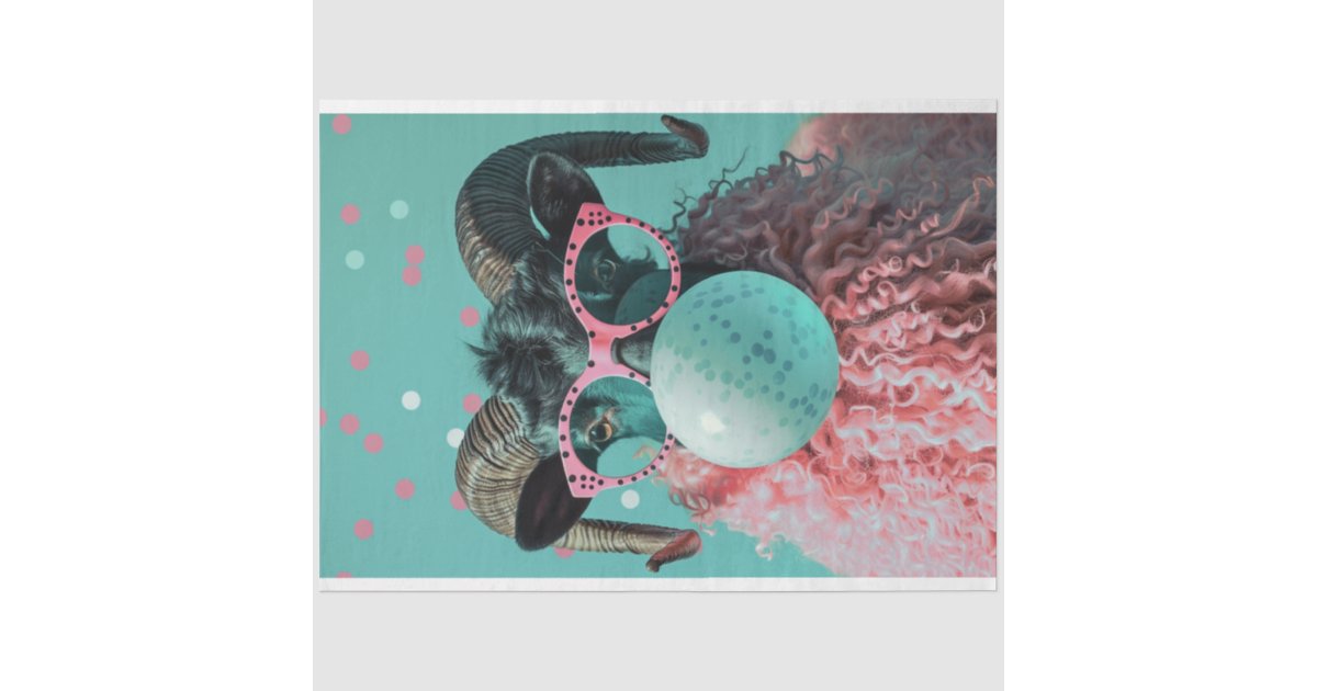 Ram Blowing Bubble Gum Decoupage Tissue Paper | Zazzle