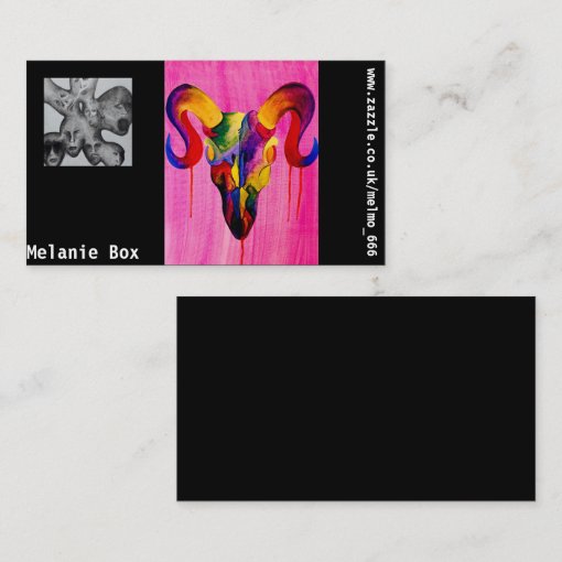 Ram skull and ghost design business cards custom | Zazzle