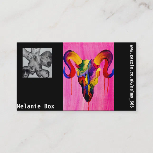 Ram skull and ghost design business cards custom | Zazzle
