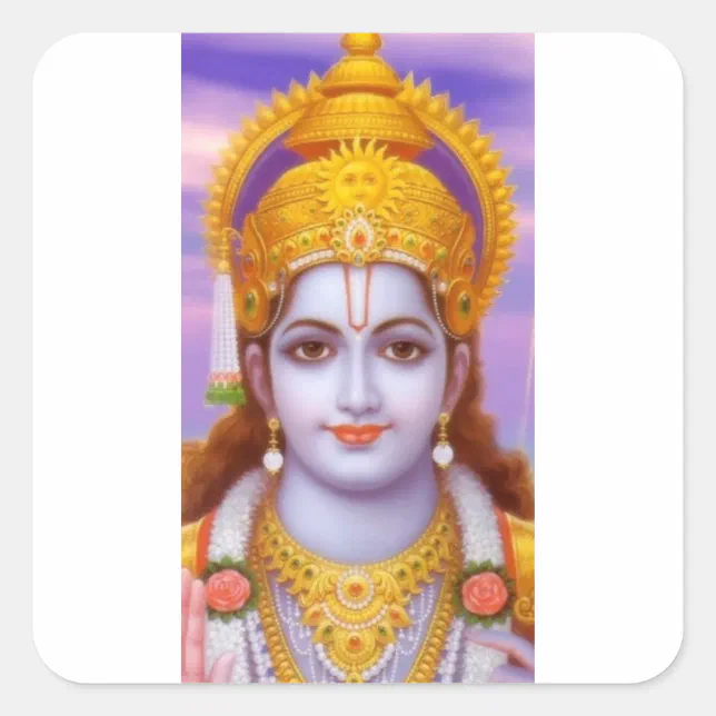 rama god square sticker | Zazzle