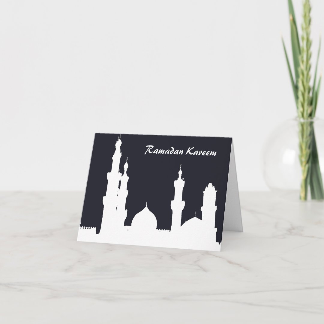 Ramadan Mosque Black Card | Zazzle