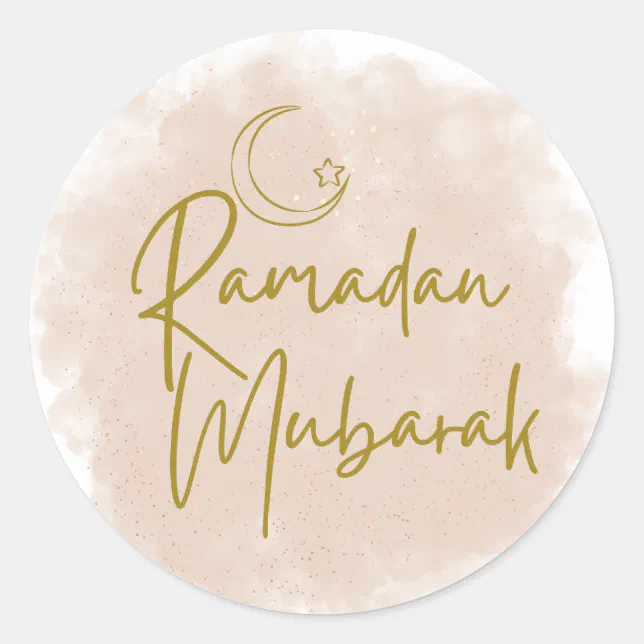 ramadan mubarak classic round sticker | Zazzle