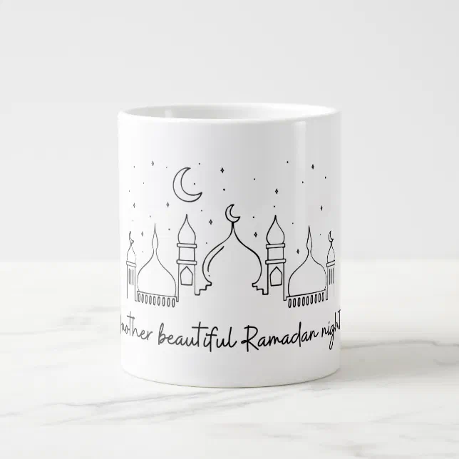 RAMADAN RAMADAN KAREEM RAMADAN MUBARAK PATCH LABE GIANT COFFEE MUG | Zazzle