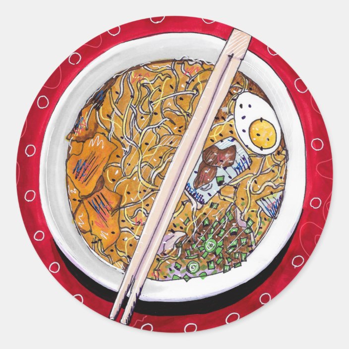 "Ramen Bowl" Round Sticker | Zazzle.com