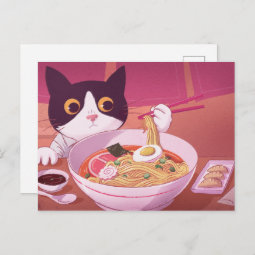 Ramen Cat Postcard | Zazzle