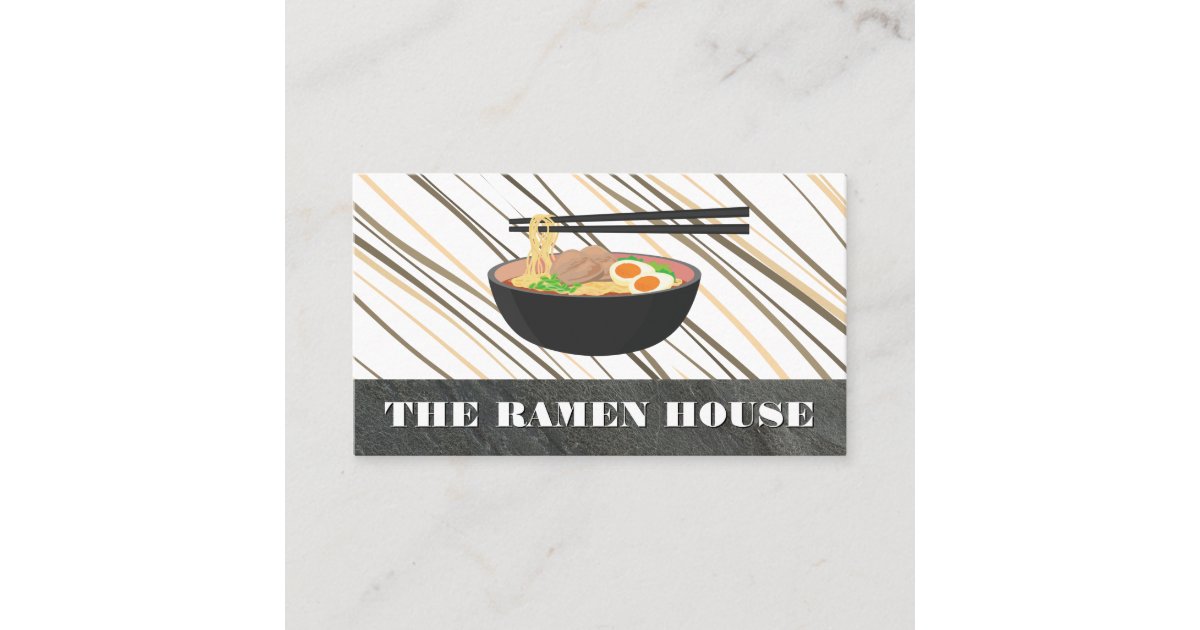 Ramen Noodles Bowl and Chopsticks Business Card | Zazzle