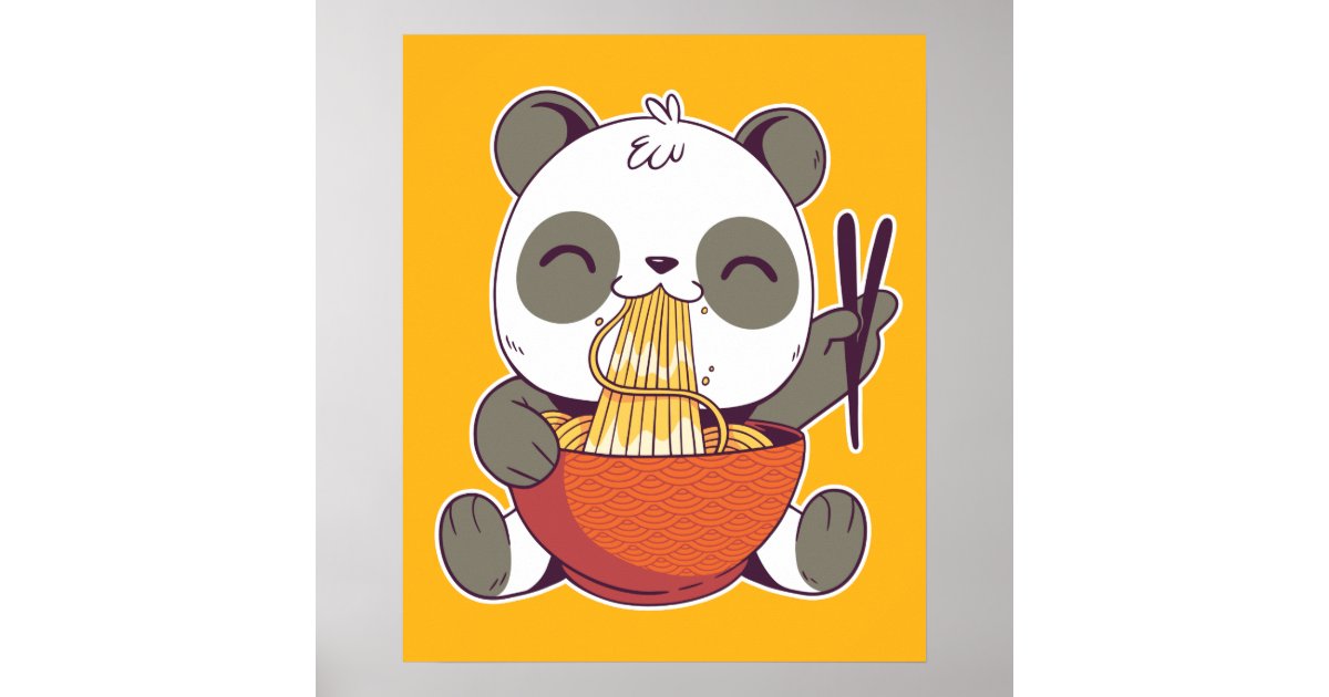 Ramen Panda Cute Poster | Zazzle