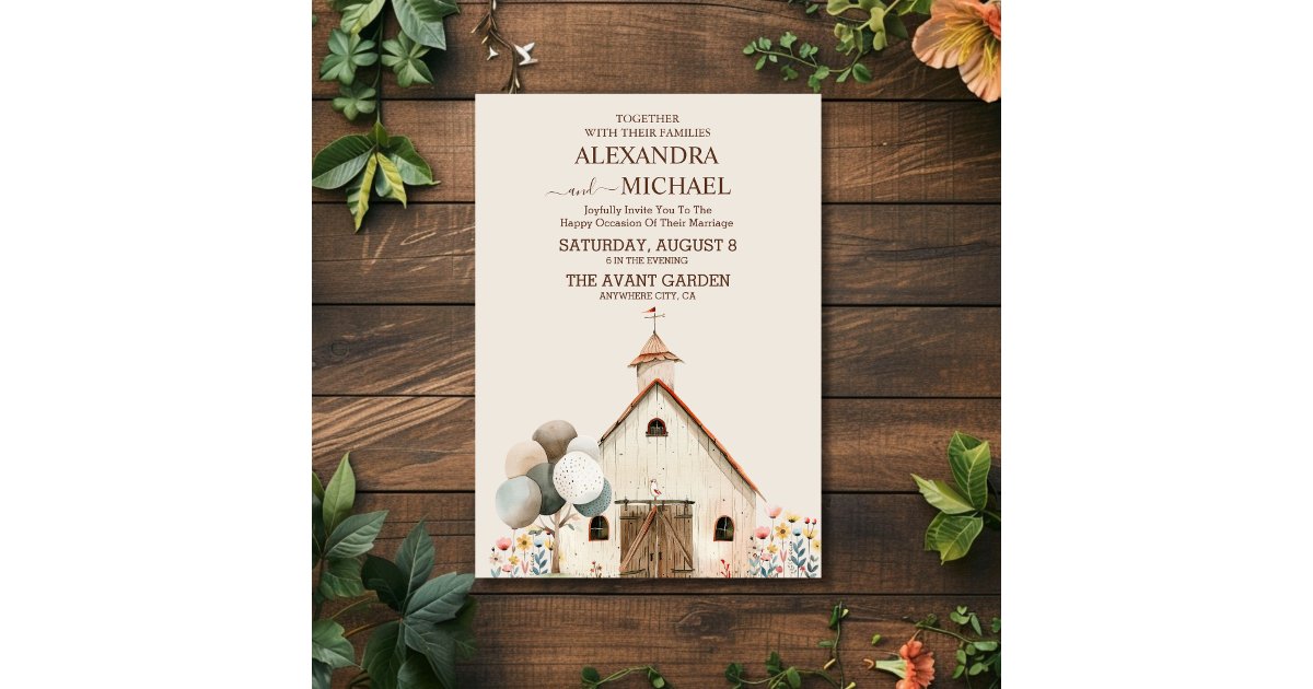 Ranch Farm Barn Wedding Invitation | Zazzle