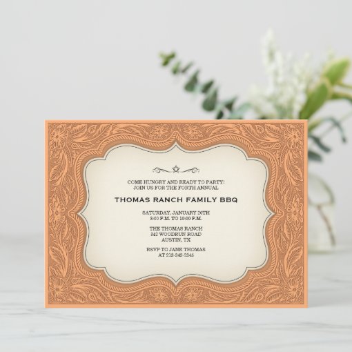 Ranch Style Light Brown Western Invitations | Zazzle