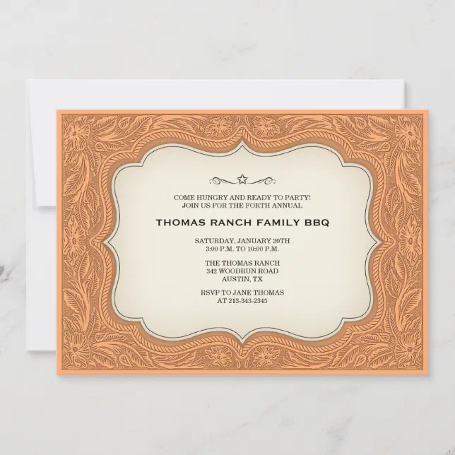 Ranch Style Light Brown Western Invitations | Zazzle