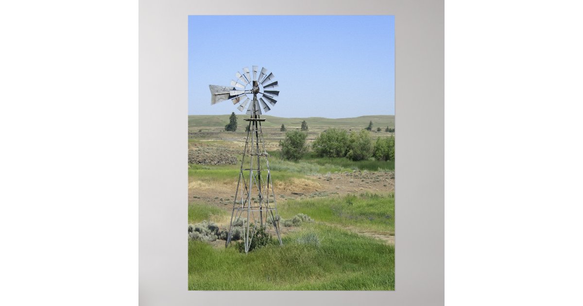 Ranch Windmill - Eastern Washington Poster | Zazzle