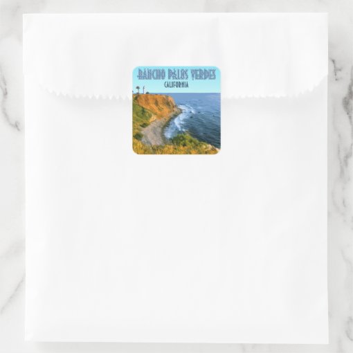 Rancho Palos Verdes California Point Vicente Square Sticker | Zazzle