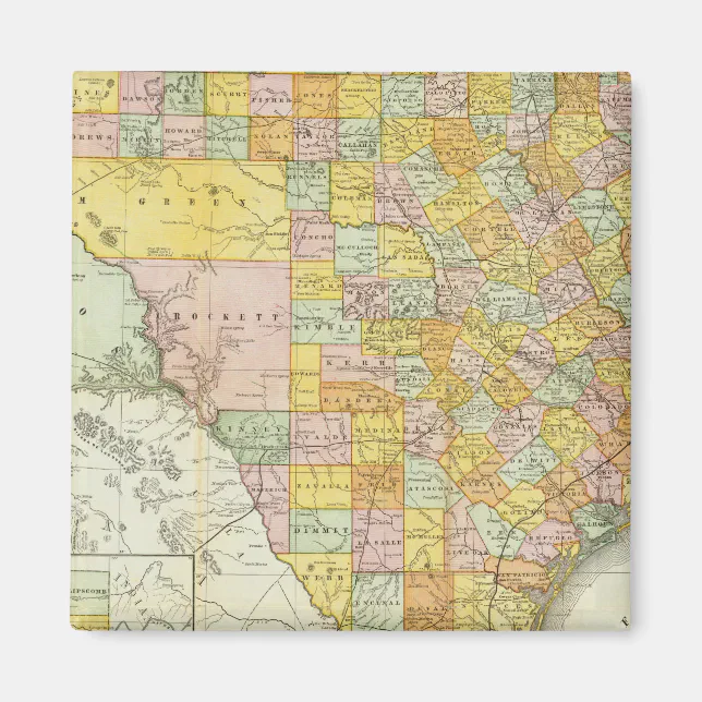 Rand McNally Railroad And County Map Of Texas Magnet | Zazzle
