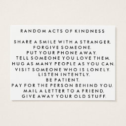 Random Acts of Kindness Pay It Forward Card | Zazzle