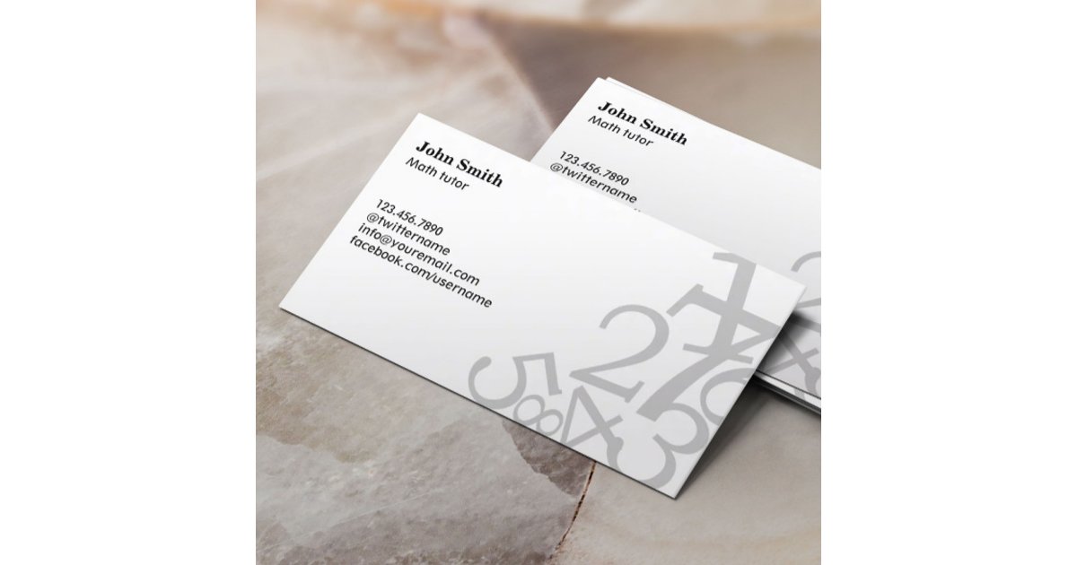 Random Numbers Math Tutor Business Cards | Zazzle