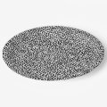 Random Spots - Black on White Paper Plates | Zazzle