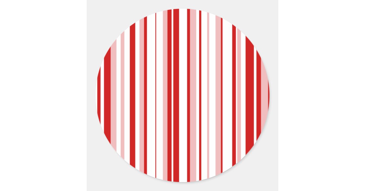 Random Stripes Red + Custom Color Classic Round Sticker | Zazzle.com