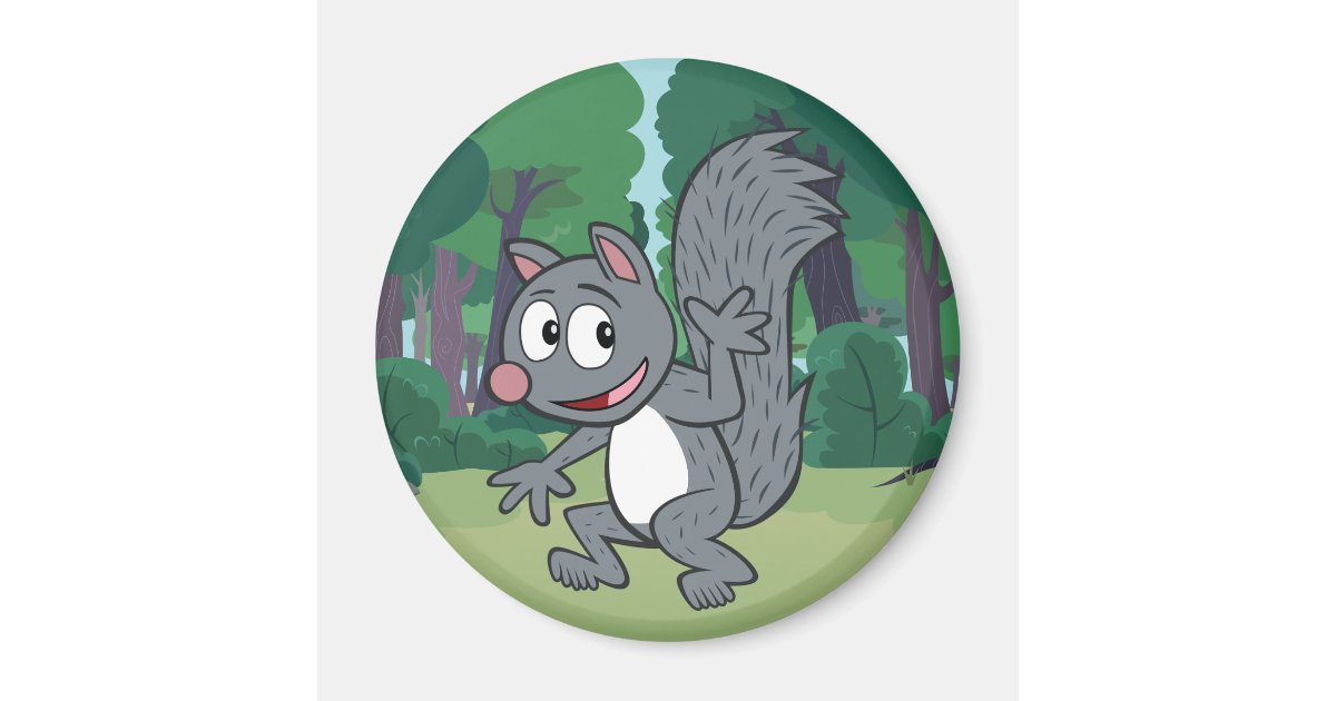 Ranger Rick | Gray Squirrel Waving Magnet | Zazzle