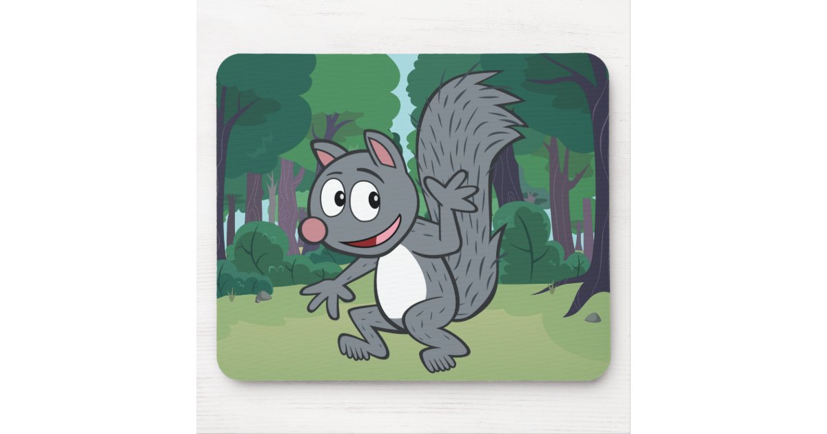 Ranger Rick | Gray Squirrel Waving Mouse Pad | Zazzle