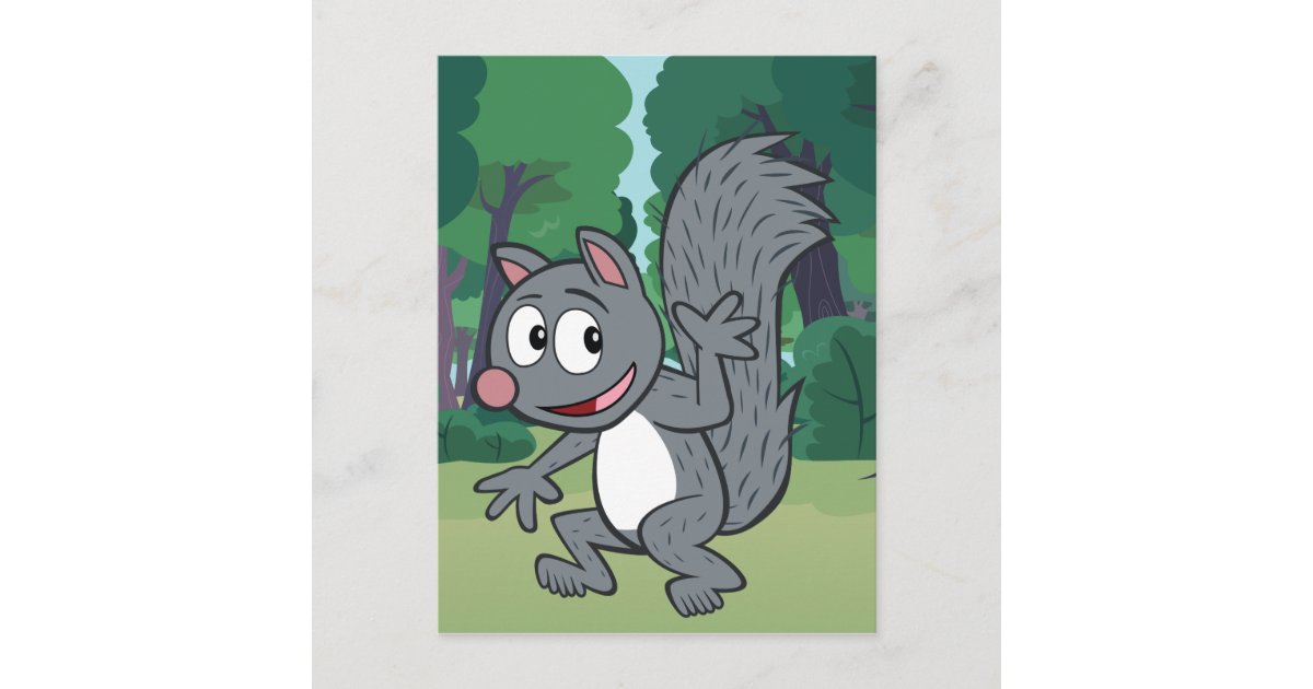 Ranger Rick | Gray Squirrel Waving Postcard | Zazzle