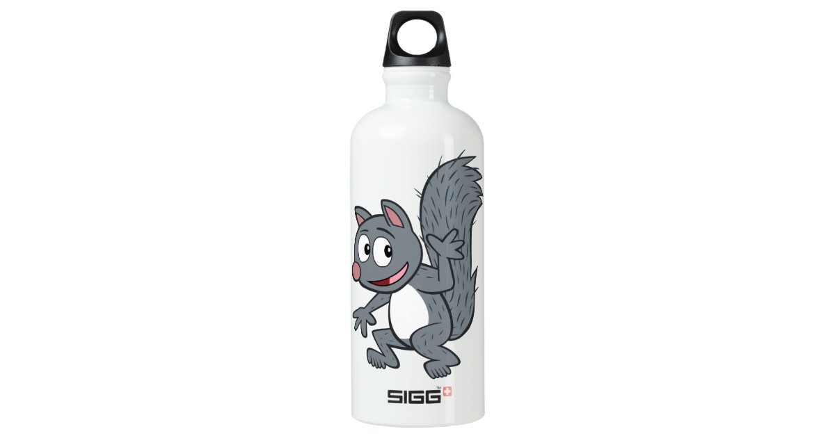 Ranger Rick | Gray Squirrel Waving Water Bottle | Zazzle
