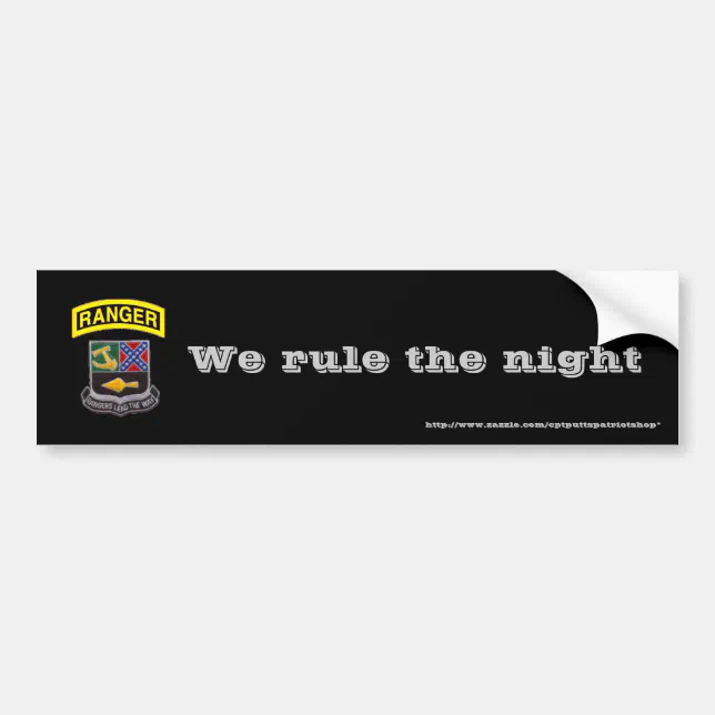 Rangers, We rule the night Bumper Sticker | Zazzle