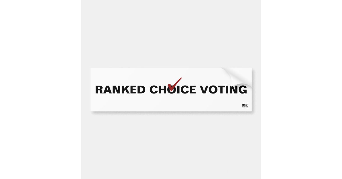 Ranked Choice Voting check Bumper Sticker | Zazzle